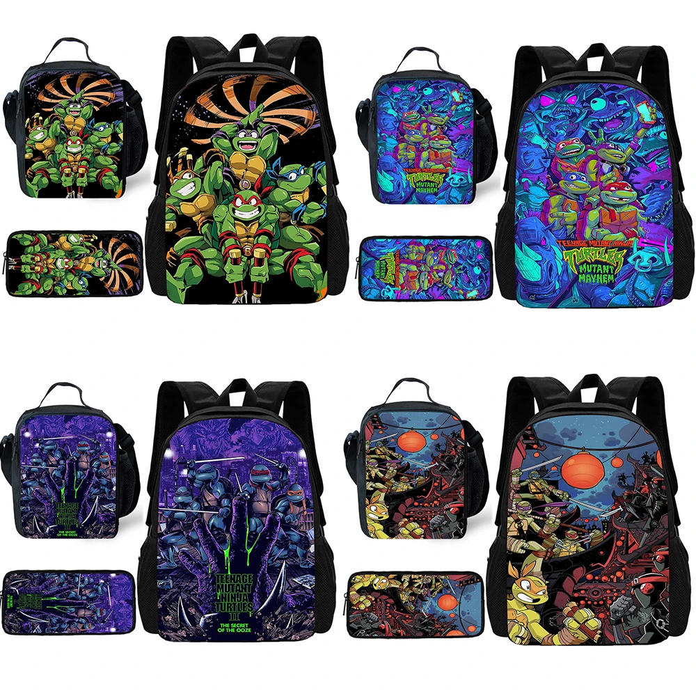 Child-School-Backpack-with-Lunch-Bags-Pencil-Bags-For-N-ninjas-Turtless ...