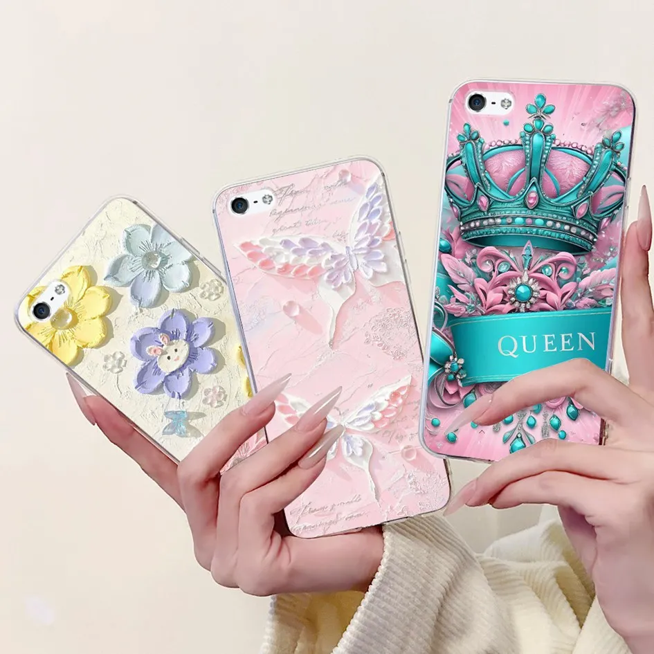 Case For iPhone 5 5S Cover iPhone5 Funda Popular Butterfly Flower ...
