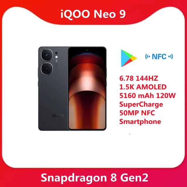 Original VIVO iQOO Neo 9 Mobile Phone Snapdragon 8 Gen2 6.78 144HZ 1.5K ...