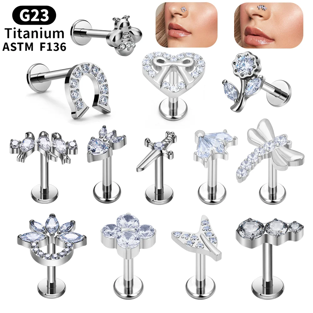 G23-Titanium-Zircon-Inlay-16G-Ear-Tragus-Cartilage-Helix-Daith-Lip-Lobe ...