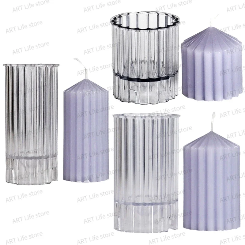 3D-Thick-Stripe-Cylindrical-Candle-Plastic-Mold-Diy-Geometric-Cylinder ...