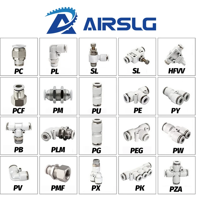 Pneumatic-Fitting-Pipe-Connectors-High-Quality-White-Hose-Fittings-1-4 ...