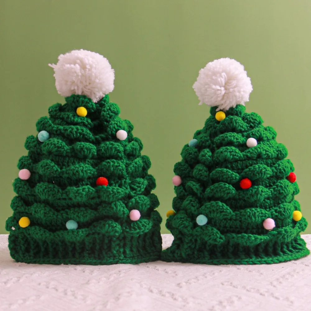 1pc Creative Christmas Tree Knitted Hat Children Adults Party Dressing ...