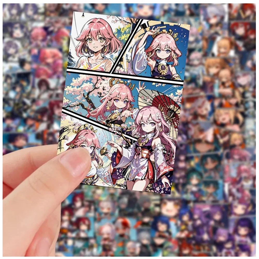 10-30-48pcs-Vintage-Genshin-Impact-Poster-Stickers-Game-Anime-Decal ...