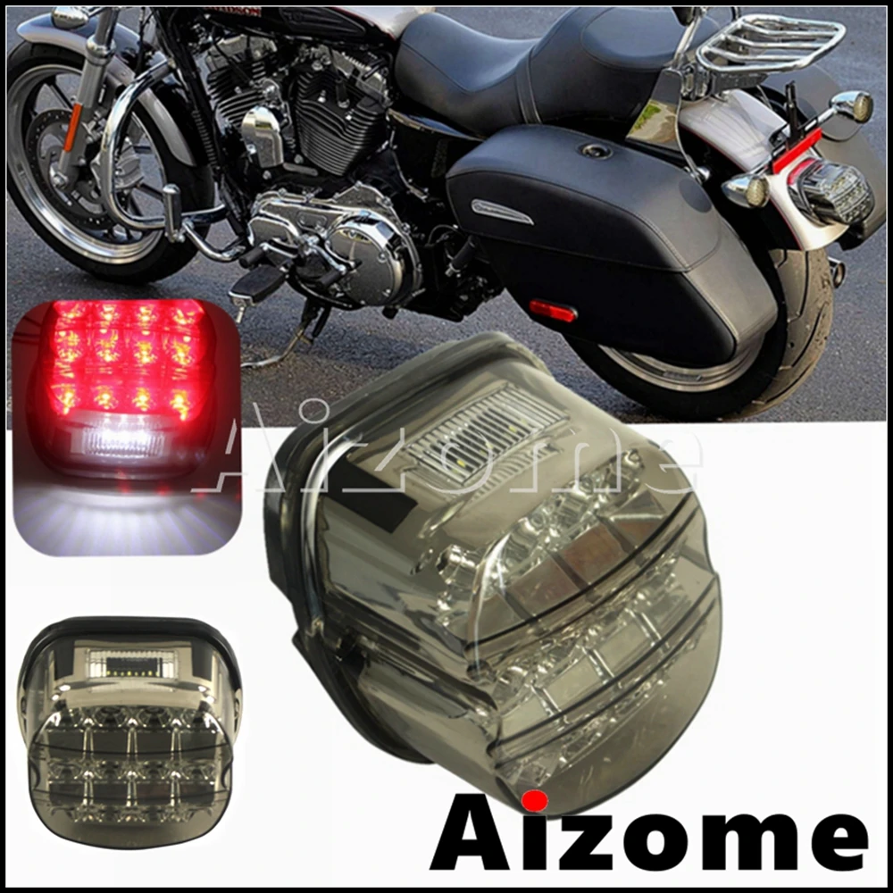 For Harley Rear Light LED Smoke Taillight Assembly For Dyna Softail ...