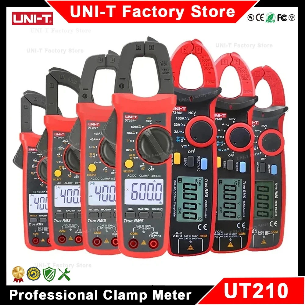 UNI-T-Clamp-Meter-UT202-UT202A-UT203-UT204-Plus-UT210D-UT210E-Digital-Professional-Pliers ...