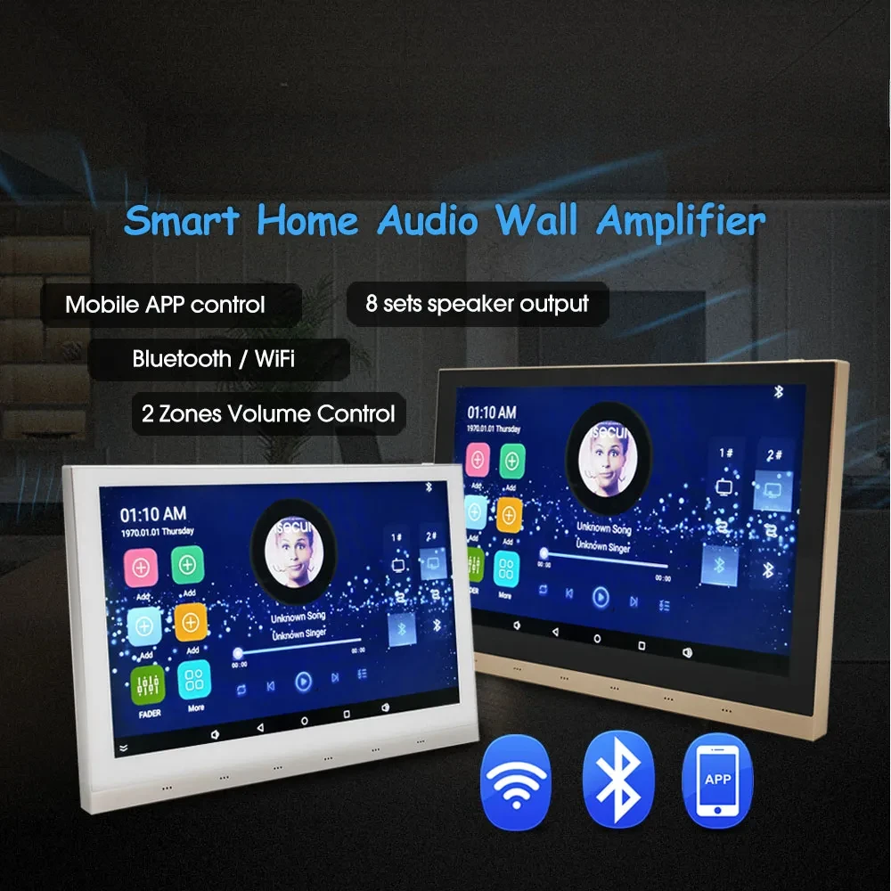 Smart-Touch-Screen-Home-Theater-Sistema-de-Som-Amp-Android-Painel-De-M ...