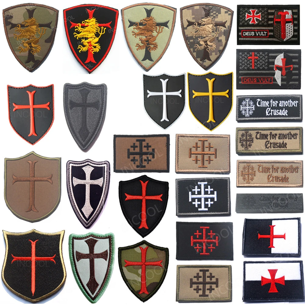 Rubber Embroidered Patches Knights | Templar Knight Embroidered Patch ...