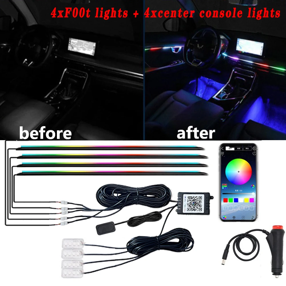 Car-Interior-Atmosphere-Lights-9-6-in-1-RGB-Hidden-Acrylic-Strip ...