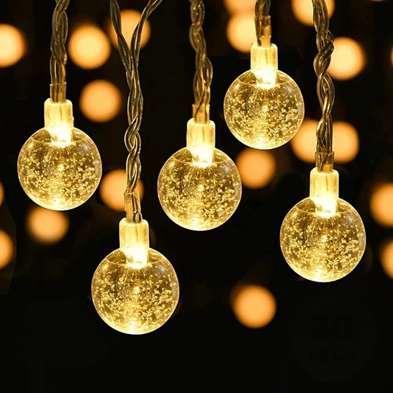 Crystal-Ball-Fairy-String-Lights-pilhas-imperme-vel-ao-ar-livre-decora ...