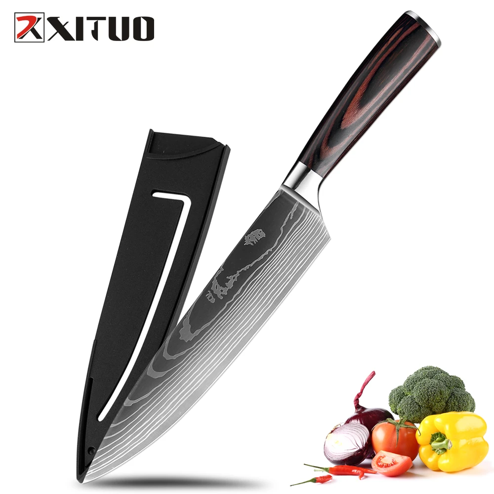 Xituo 8" Professional Chef Kitchen Knife Sharp Stainless Steel Cleaver ...