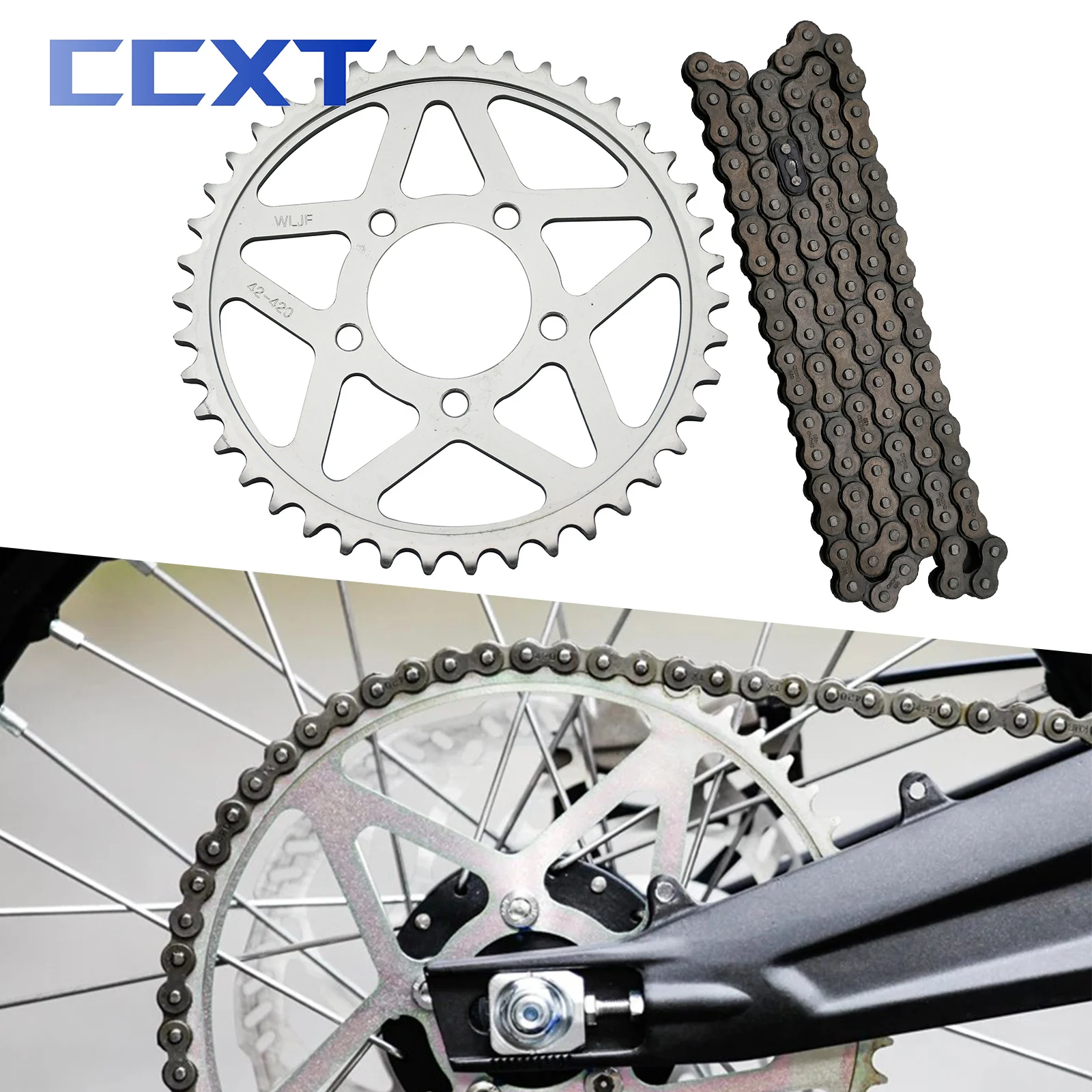 Electric Motocross Dirt Bike 42T Chainring Sprockets 102L 102 Section ...