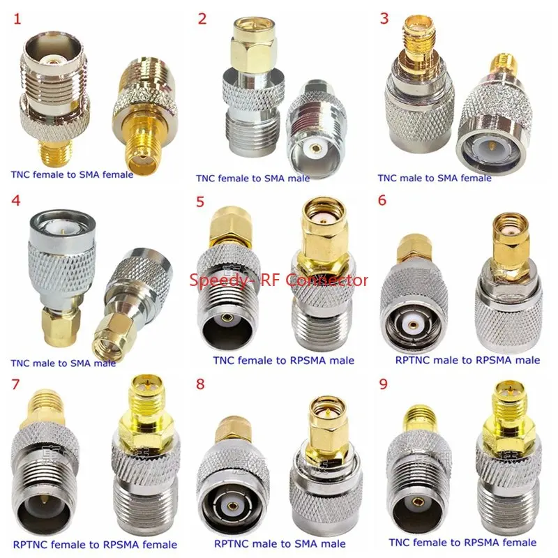 2Pcs-TNC-To-SMA-Male-Female-Connector-RPTNC-To-RPSMA-Male-Female ...