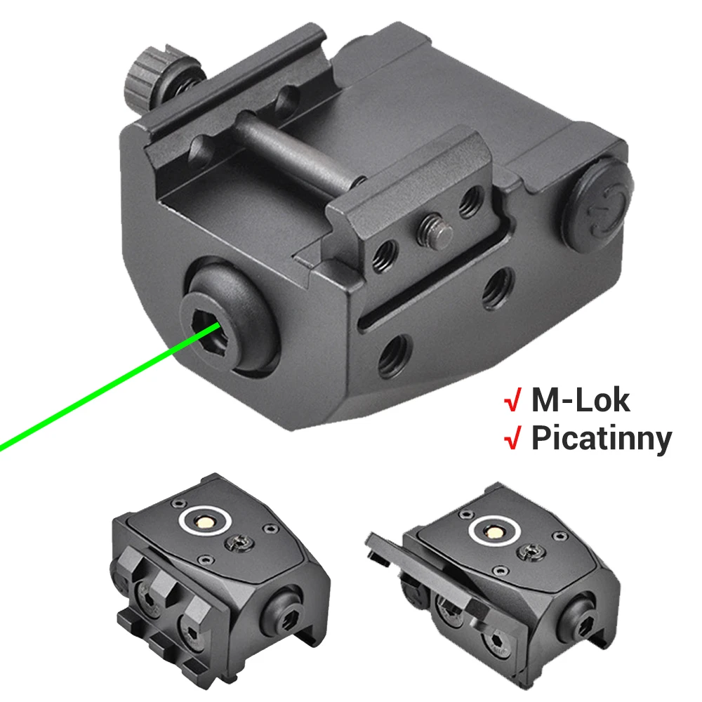 Tactical Green Laser Sight with 20mm Picatinny Rail M-LOK Rail for Pistol Handgun Rifle USB ...