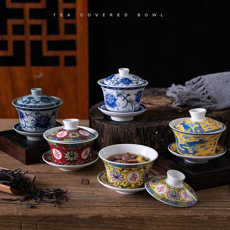 Chinese kungfu gai wan teaset China glass Tea Sets Dehua gaiwan tea ...