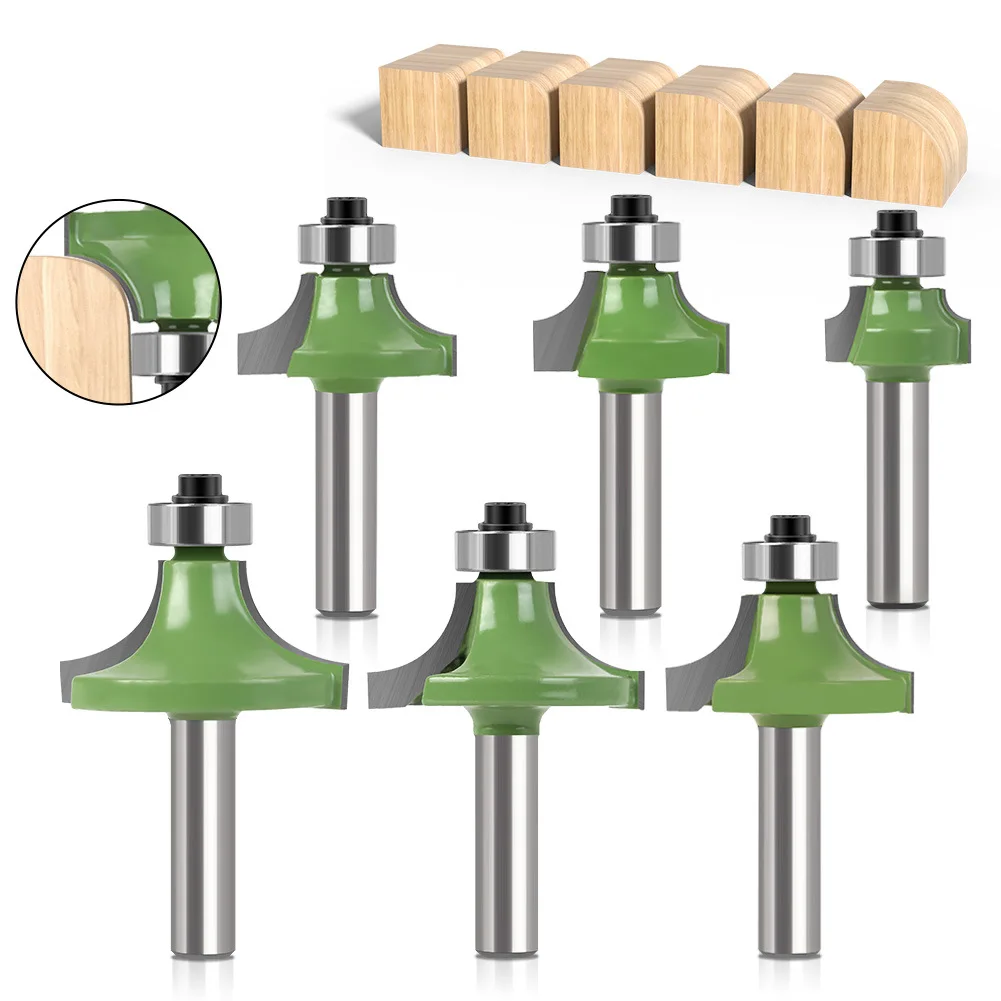 6-Pcs-8mm-Shank-Roundover-Router-Bits-Woodworking-Milling-Bits-for ...