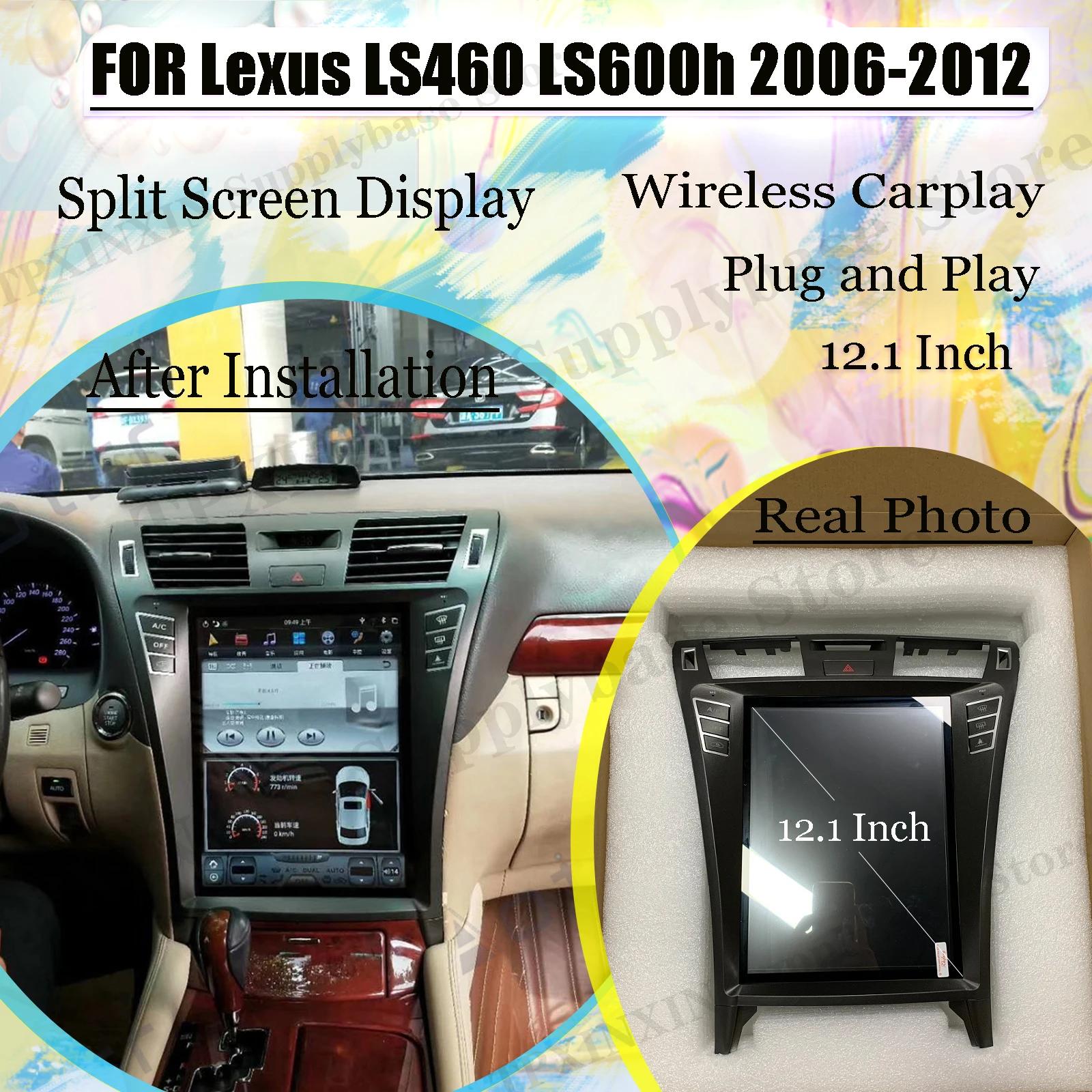 Qualcomm-Tesla-Screen-Android-11-Radio-Stereo-Receiver-For-Lexus-LS460 ...