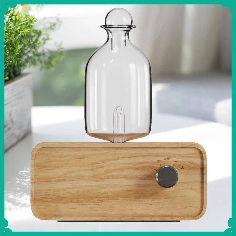 Essential Oil Diffuser Glass Air Aroma Diffuser Wood Grain Base 2600mAh ...
