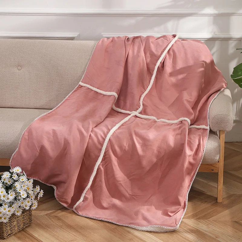 Modern Simple Double Blanket Thickened Nap Cover Blanket Bedroom Sofa ...