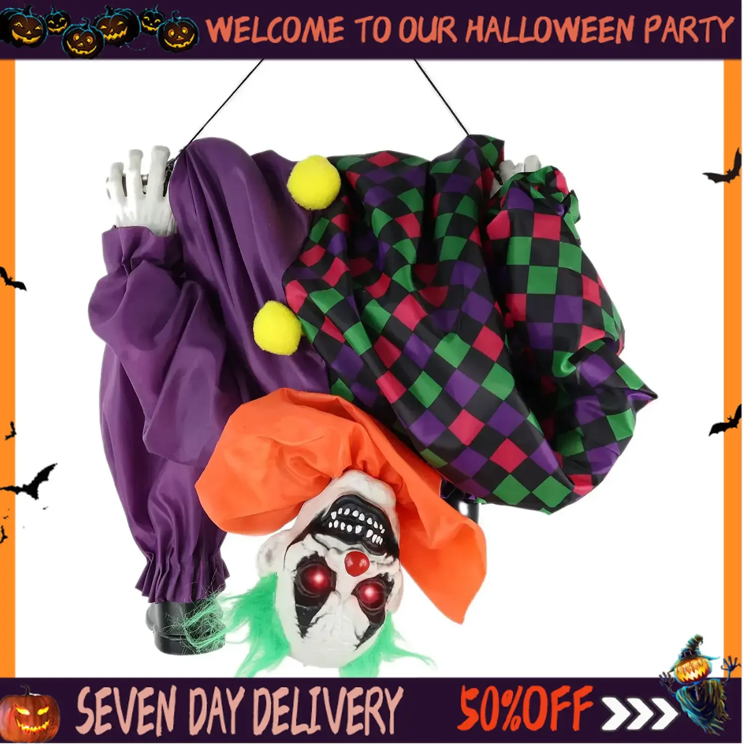 Halloween-Pop-Up-Two-Headed-Clown-with-Light-Up-Eyes-for-Battery ...