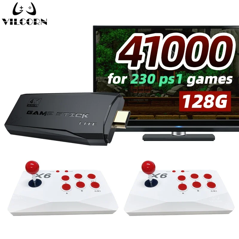 VILCORN-Arcade-Video-Game-Console-4K-TV-Game-Stick-with-Double-Arcade ...