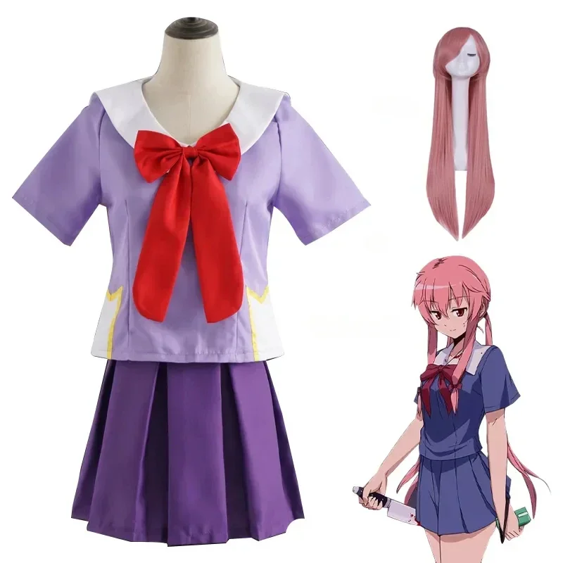 Anime-Mirai-Nikki-Gasai-Yuno-Cosplay-Costume-Lolita-Sexy-Pleated-Skirt ...