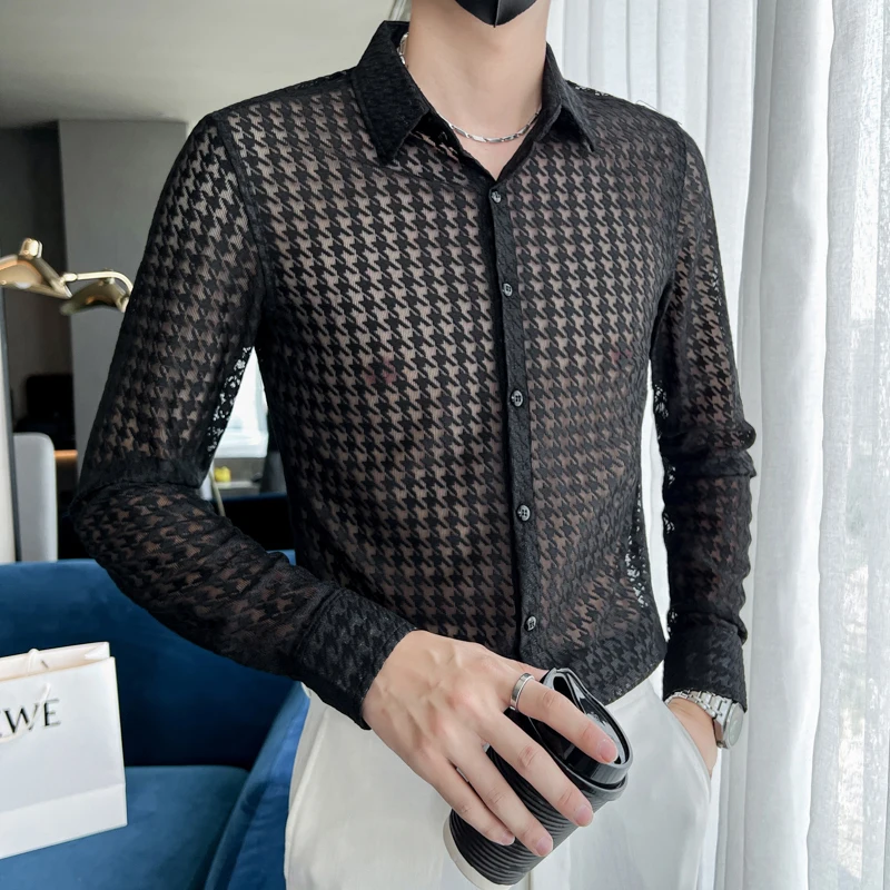 Mens Black Mesh Dress Shirt at Jo Diggs blog