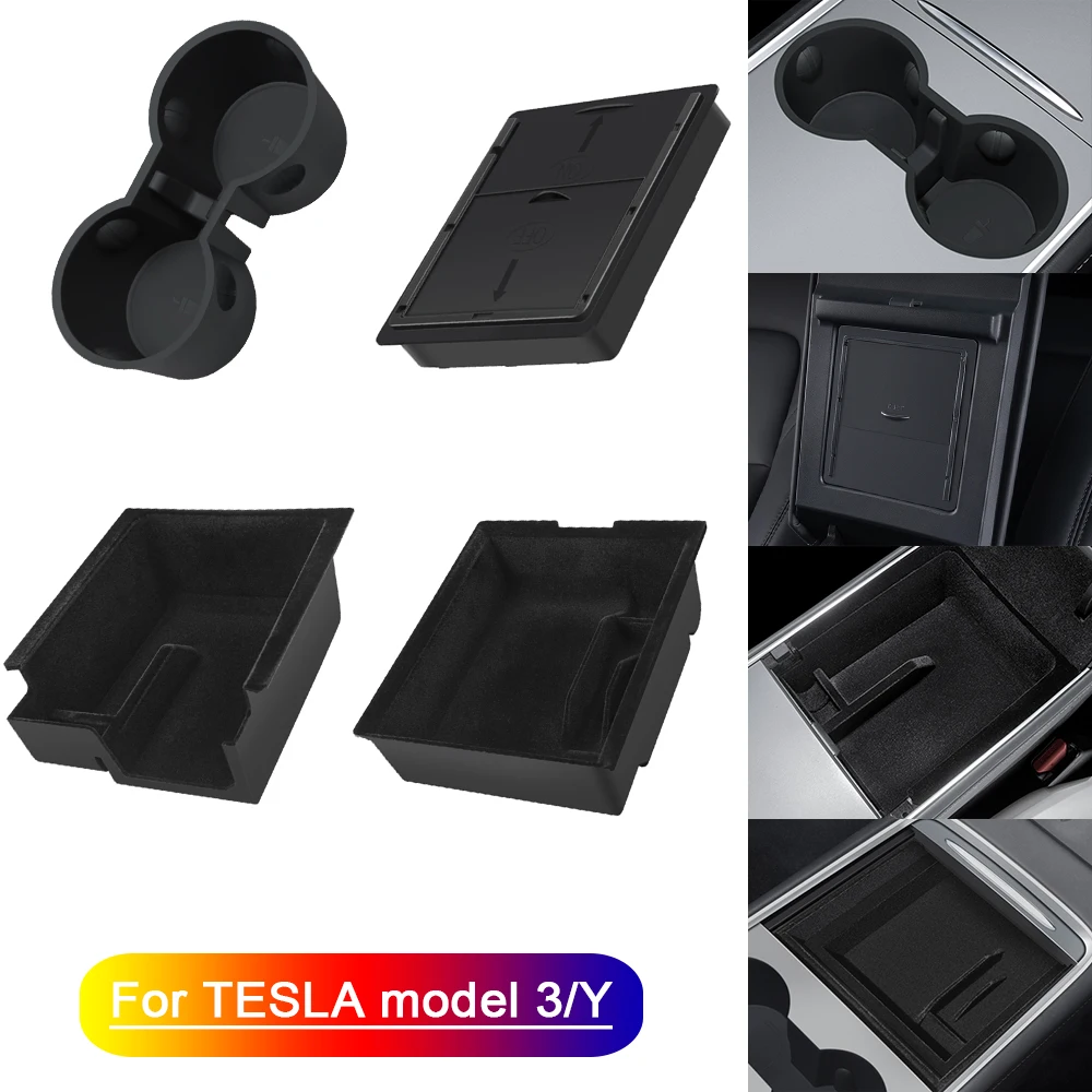 For Tesla Model 3 2022 Model Y 2023 Storage Box Center Armrest Hidden ...