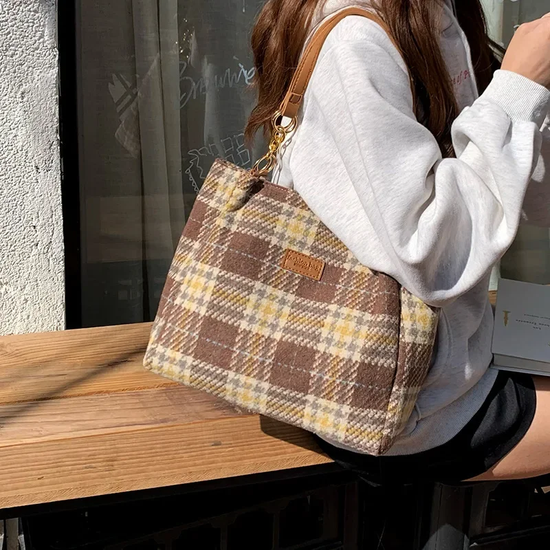 Autumn-and-winter-large-capacity-plaid-bag-women-tote-bag-Joker ...