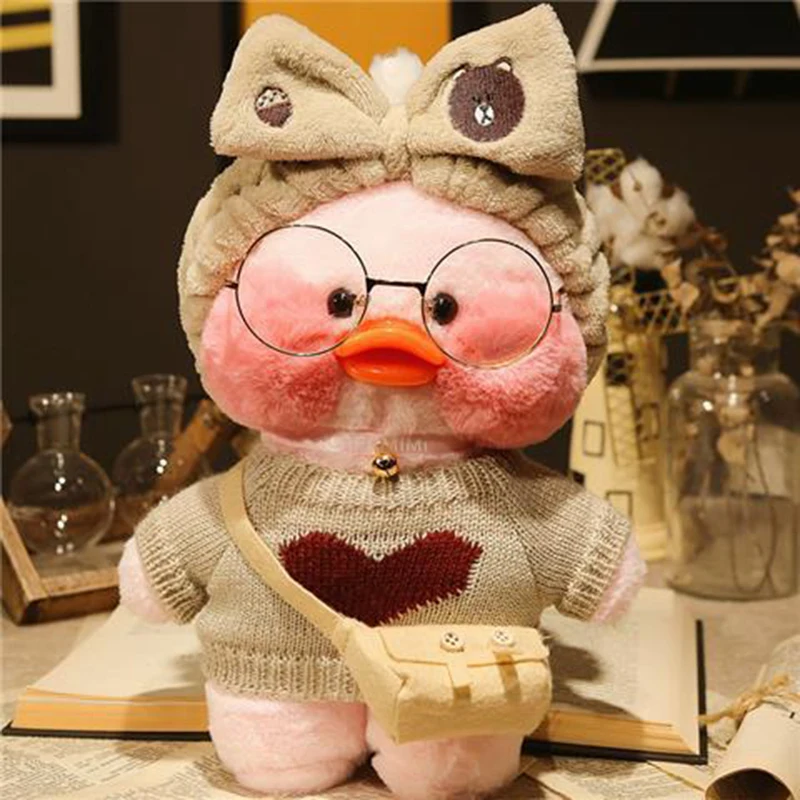Pato de peluche Lalafanfan Kawaii de 30 cm, muñeco de pato Lalafanfan ...