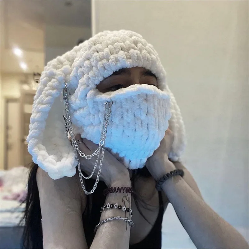 Women-s-Bomber-Hats-Winter-Plush-Hat-Cute-Balaclava-with-Bunny-Ears ...