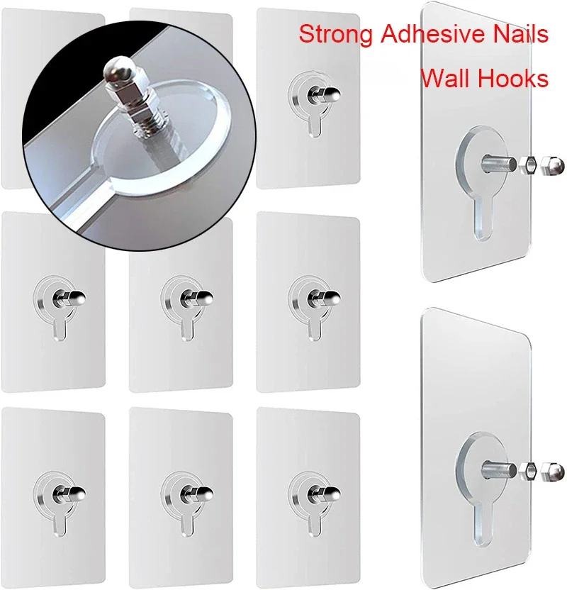 10-20Pcs-Strong-Adhesive-Nails-Wall-Hooks-Poster-Screw-Stickers-Wall ...