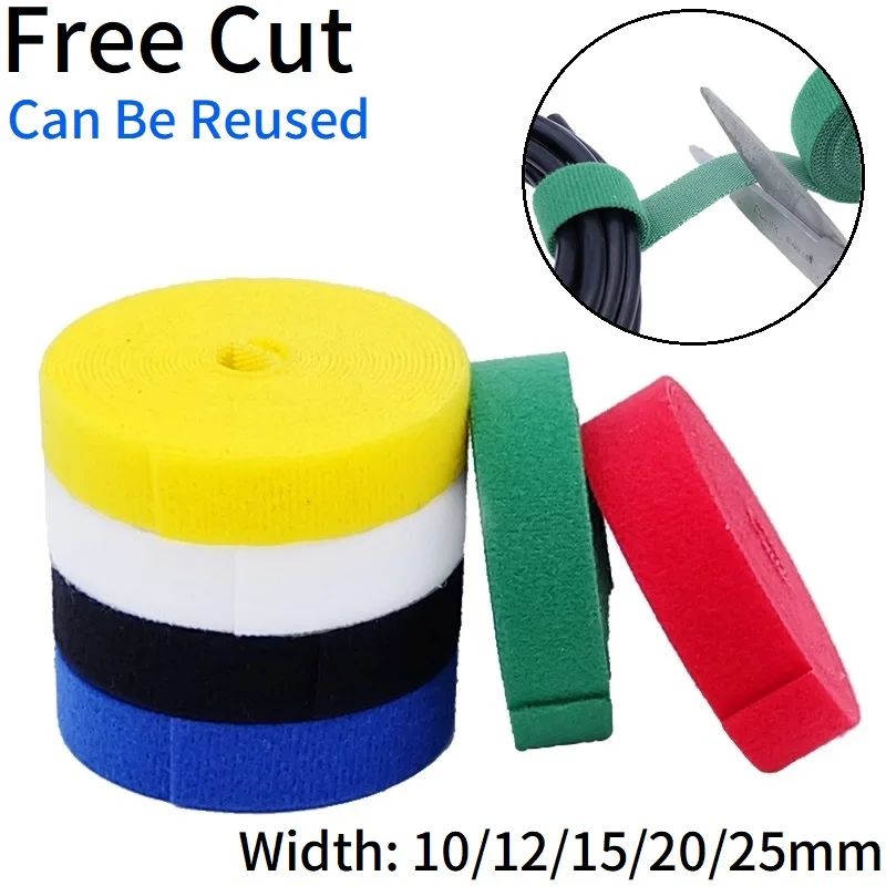 2-10M-Cable-Ties-Reusable-Loop-Bundle-Self-Adhesive-Fastener-DIY ...