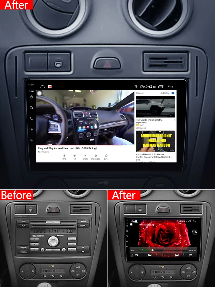 Idoing 9 inch Car Stereo Android Auto Carplay Radio Player For Ford ...