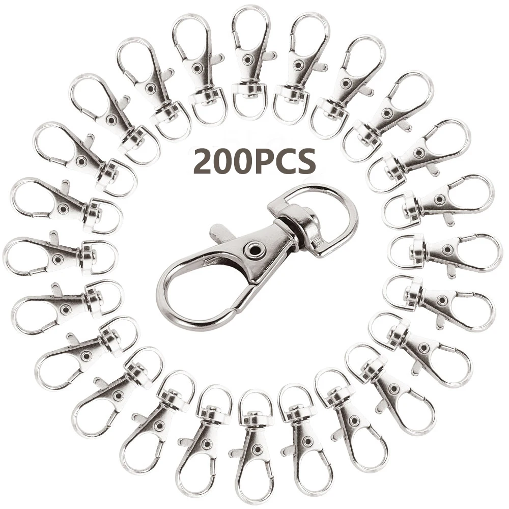 200-25-Pcs-Swivel-Lobster-Clasp-Stainless-Steel-Key-Ring-Clasp-Portable ...