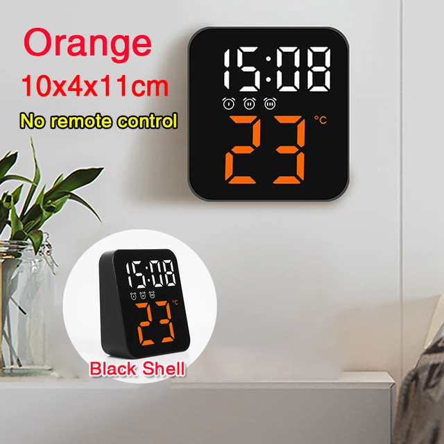 LED Large Digital Wall Clock Remote Control Temperature Date Week Display Adjustable Brightness ...