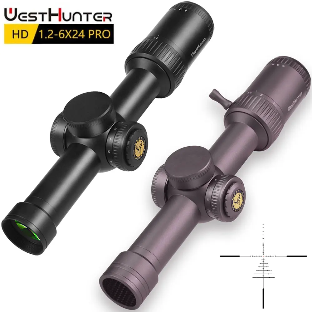 WestHunter HD 1.2-6X24 IR Pro SFP Hunting Scope Compact Riflescope ...