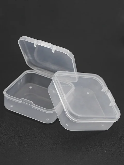 Transparent Small Box Mini PP material hard plastic square box Storage Tool Component Collection ...