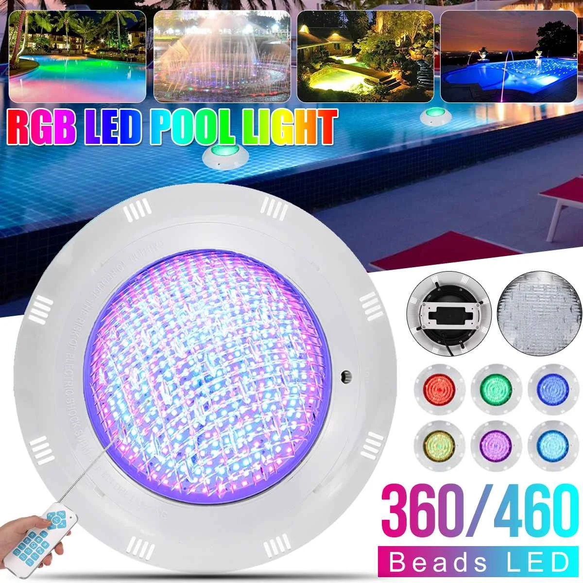 65W-LED-Underwater-Swimming-Pool-Lights-AC12V-RGB-Color-Changing-IP68-Waterproof-Lamp-With ...