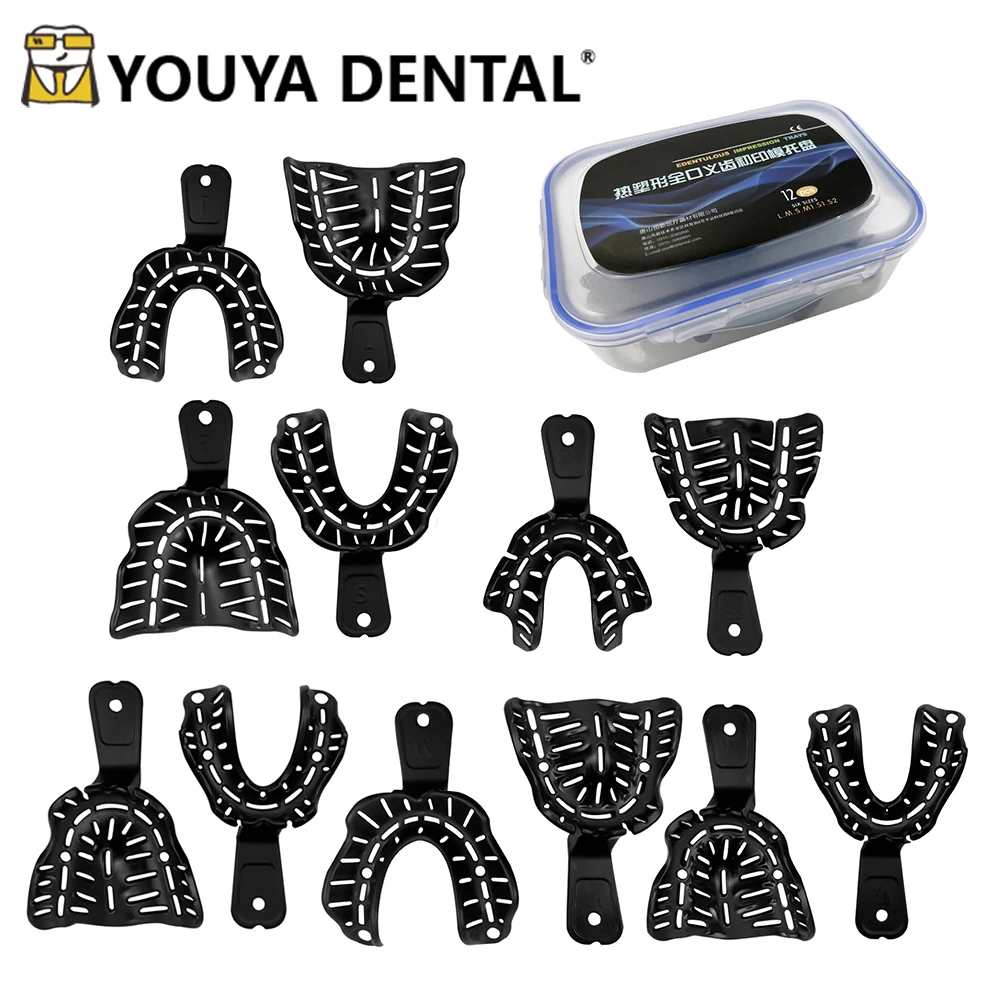 12pcs-set-Dental-Edentulous-Thermoforming-Heat-Moldable-Impression-Tray ...