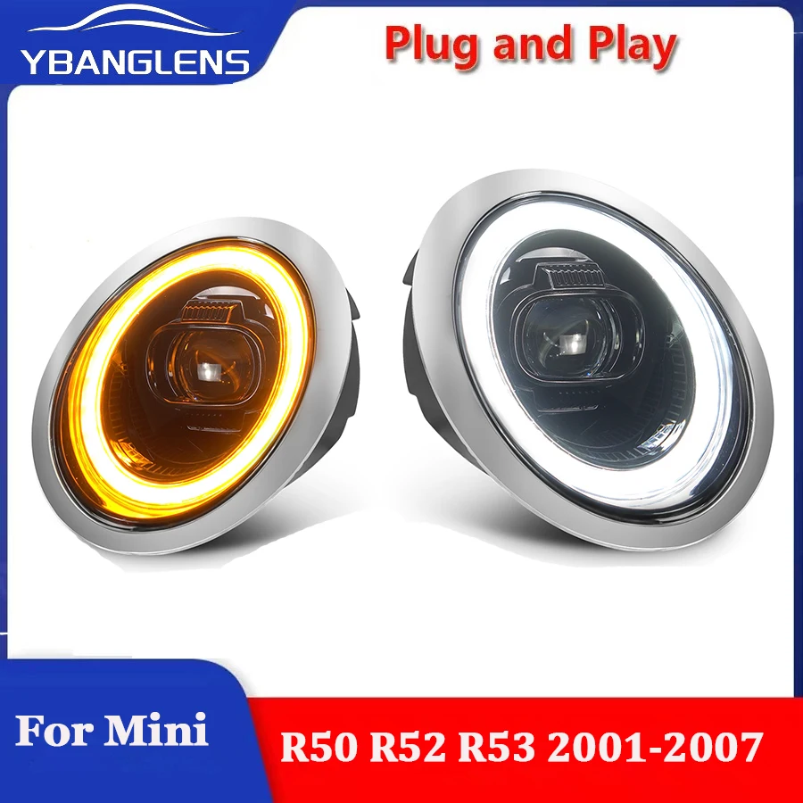 2pcs-LED-Front-Lights-For-BMW-Mini-Cooper-R50-R52-53-LED-Headlight ...
