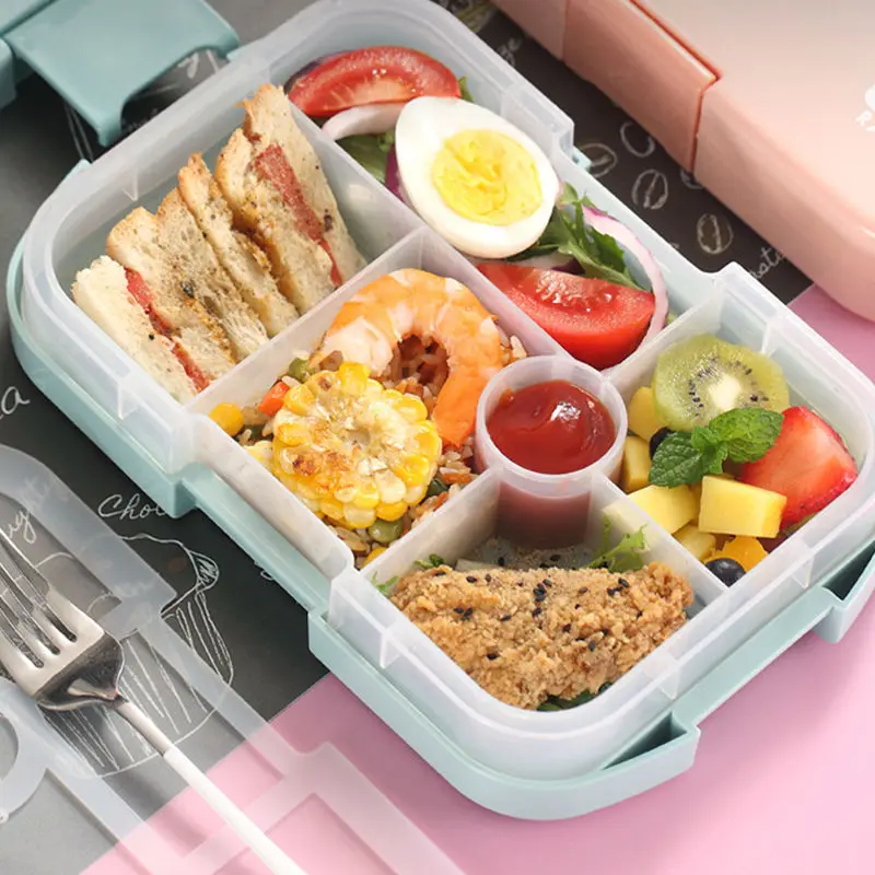 Plastic-Division-Lunch-Box-Portable-Student-School-Lunch-Box-Microwave ...