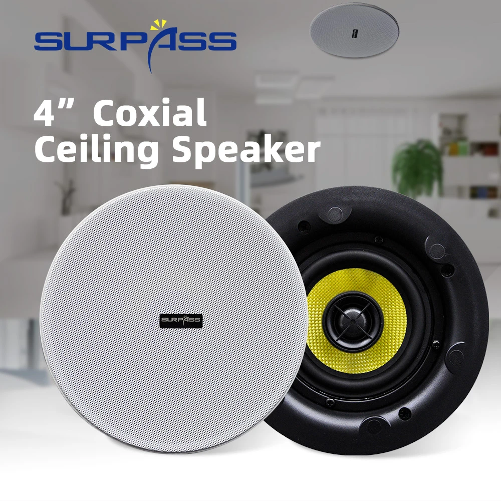 PA System Dustproof Speaker In Ceiling 4'' Coxial 40W Peak Power Two ...