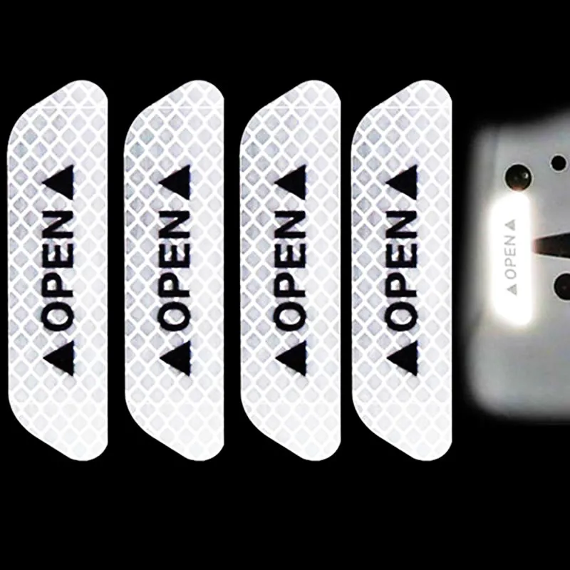 4PCS-Car-Accessories-Car-Stickers-Reflective-Warning-Sticker-Wheel ...
