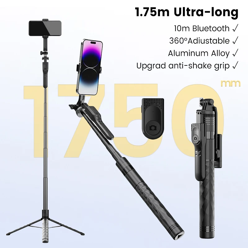 Portable-Aluminum-Stable-Selfie-Stick-Tripod-Phone-Holder-with ...