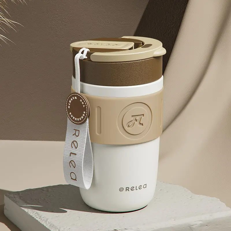 Youpin Relea Stainless Steel Coffee Cup 400ML Thermos Mug Leak-Proof ...