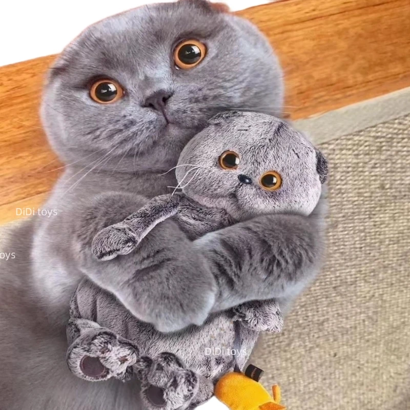 25-35CM-Lifelike-Blue-Cat-PLushie-Gray-Cats-Plush-Toys-Stuffed-Soft ...