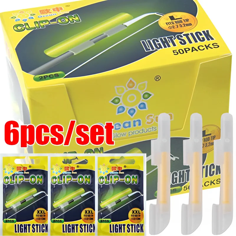 2/4/6Pcs Fishing Glow Sticks Luminous Fishing Fluorescent Night Fishing ...