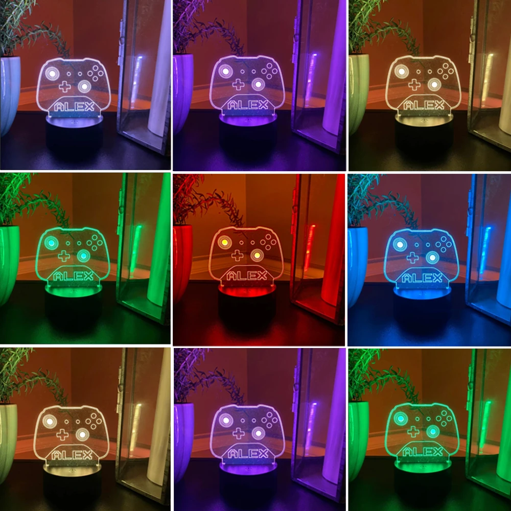 For Xbox Gaming Controller 3D Decor Night Light Gamer Table Led ...