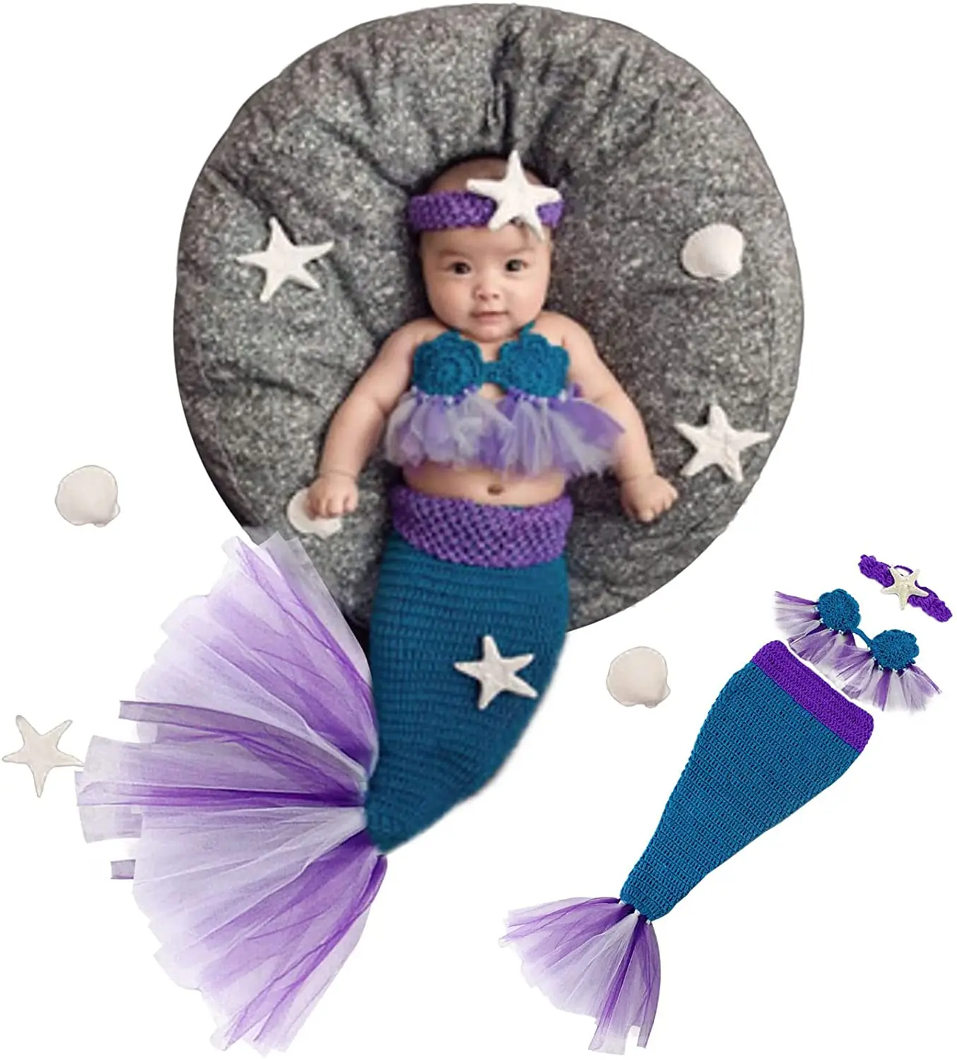 Knitted Baby Mermaid Costume